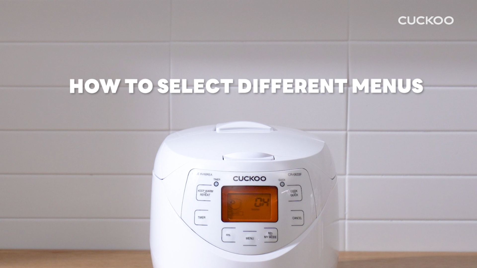 How to Select Different Menus – CUCKOO Canada